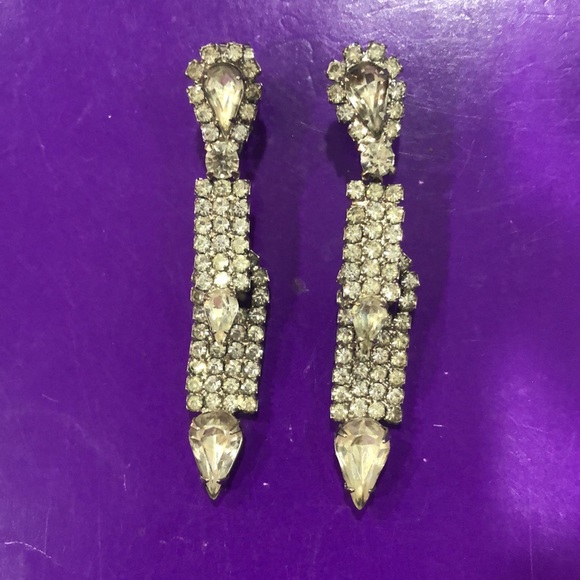 Kramer | Jewelry | Vintage Kramerrhinestone Clear Earringssize Os ...